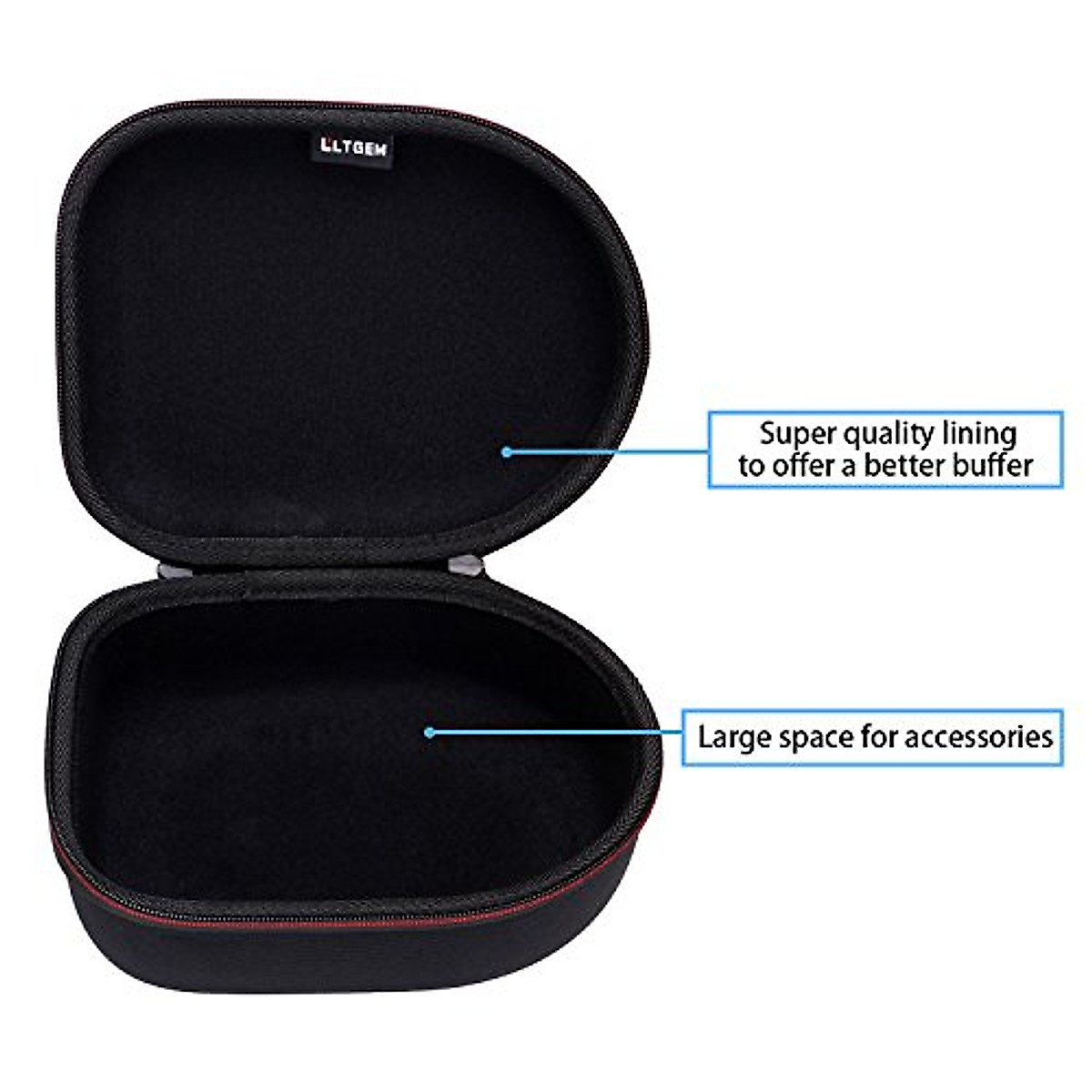 LTGEM Headphone Case for Sennheiser HD 599 SE / 560 S / 660 S / 600 / 450SE / 350BT Wireless Headphones(Black+Black)