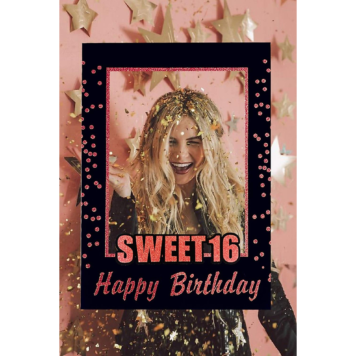 LaVenty Rose Gold 16th Birthday Party Photo Booth Props 16th Birthday Photo Frame Birthday Photo Frame