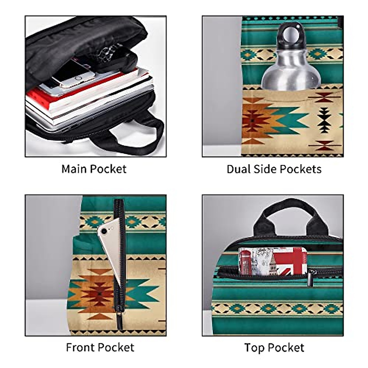 SWEET TANG Men Women Teens Lightweight Anti-Theft Travel Daypack Fashion Rucksack Durable Laptop Backpack for Work/Travel/College/Business - Compatible with Indiana Western Southwest Mesas, One Size