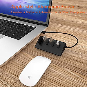 Cateck USB 3.0 HUB, Bus-Powered USB 3.0 3-Port Aluminum Hub with 2-Slots Card Reader Combo for iMac, MacBook Air, MacBook Pro, MacBook, Mac Mini, PCs and Laptops, Black