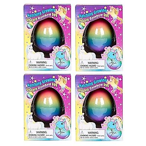 Surprise Growing Unicorn Hatching Rainbow Egg Kids Toys, Assorted Colors (4, Rainbow)
