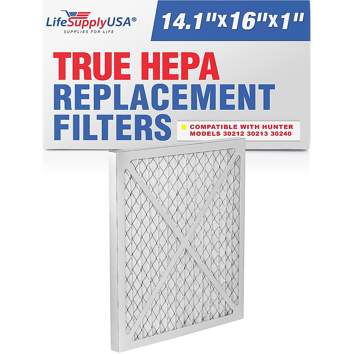 LifeSupplyUSA Air Purifier Filter Replacement 30931 Compatible with Hunter Models 30212, 30213, 30240, 30241, 30251, 30378, 30379, 30381 & 30382