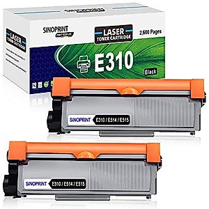 SINOPRINT E310 E310dw Toner Compatible Replacement for Dell E310dw E514dw E515dw E515dn E515 E514 PVTHG 593-BBKD P7RMX Wireless Monochrome Printer Ink, High Yield 2600 Pages (Black,2-Pack)