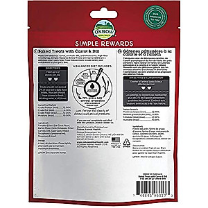 Oxbow 3 Pack of Carrot and Dill Simple Rewards Small Pet Treats, 3 Ounces Each, with Hay