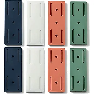 8PCS Self-Adhesive Desktop Socket Fixer, Punch-Free Socket Holder Management Punch Free Surge Protector, Desktop mountable Plug-in Socket Fixer Holder for Desk, Wall, WiFi Router, Paper Towel Box
