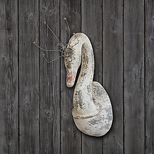 Creative Co-Op Magnesia Swan Wall Décor with Metal Crown