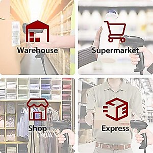 Barcode Scanner, Wired Handheld Bar Code Scanner with Adjustable Stand, Esky Automatic 1D USB Laser Scanner Support Windows/Mac/Linux for POS System Sensing, Store, Supermarket, Warehouse