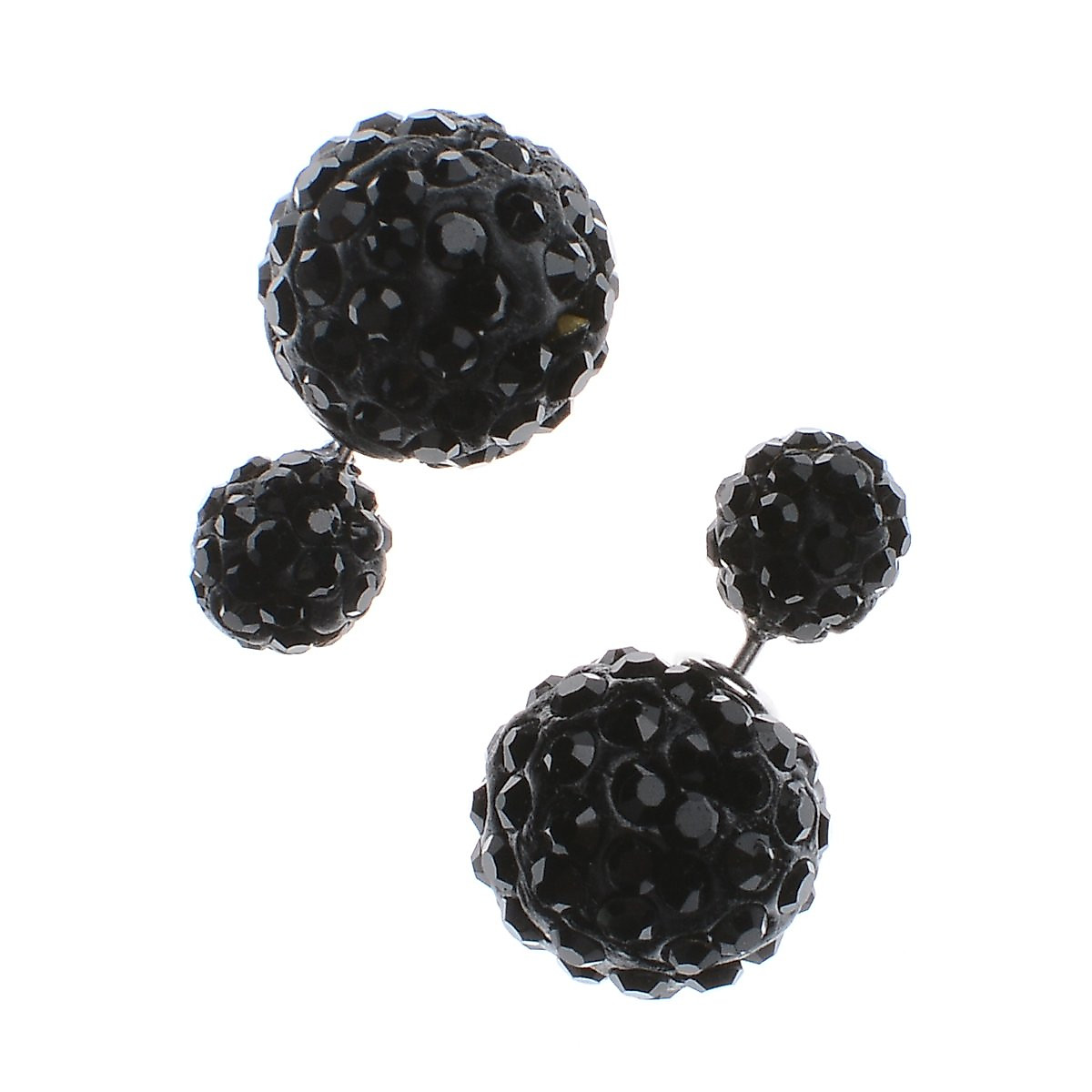 Shiny Rhinestone Double Sided Earrings, Sparkling Crystal Ball Stud Earrings, Two Side Front and Back Earrings, Tribal Pierced Earrings for Women