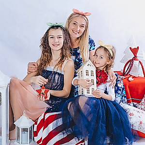 Jaciya Bow Headbands for Girls Women Hair Accessories Thin Headband with Bow Non Slip Fashion Knotted Head Band Bunny Ears Headband(Pink/Purple/Green/Yellow/White/Orange)