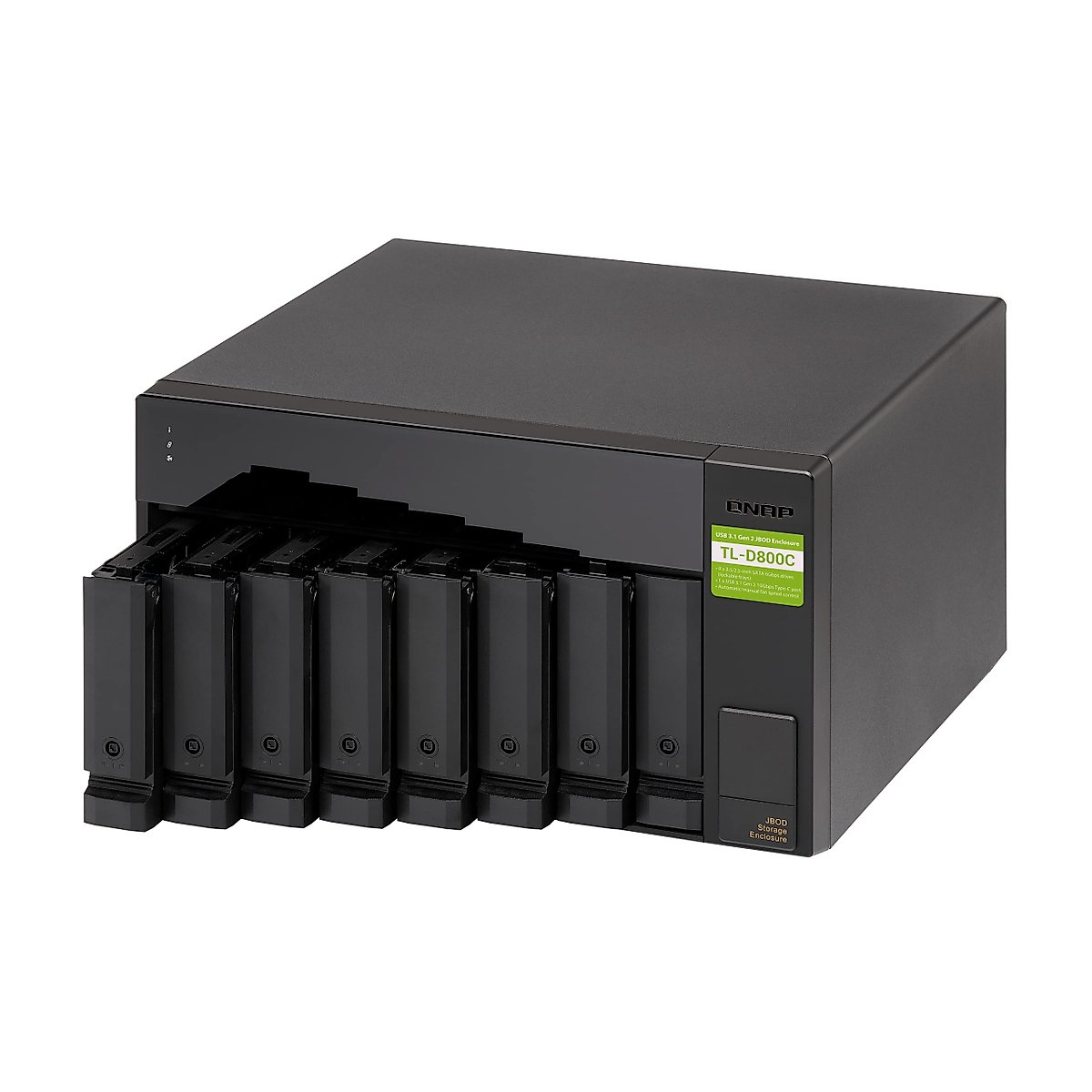 QNAP TL-D800C 8 Bay Desktop JBOD Storage Enclosure with USB 3.2 Gen 2 Type-C Connectivity
