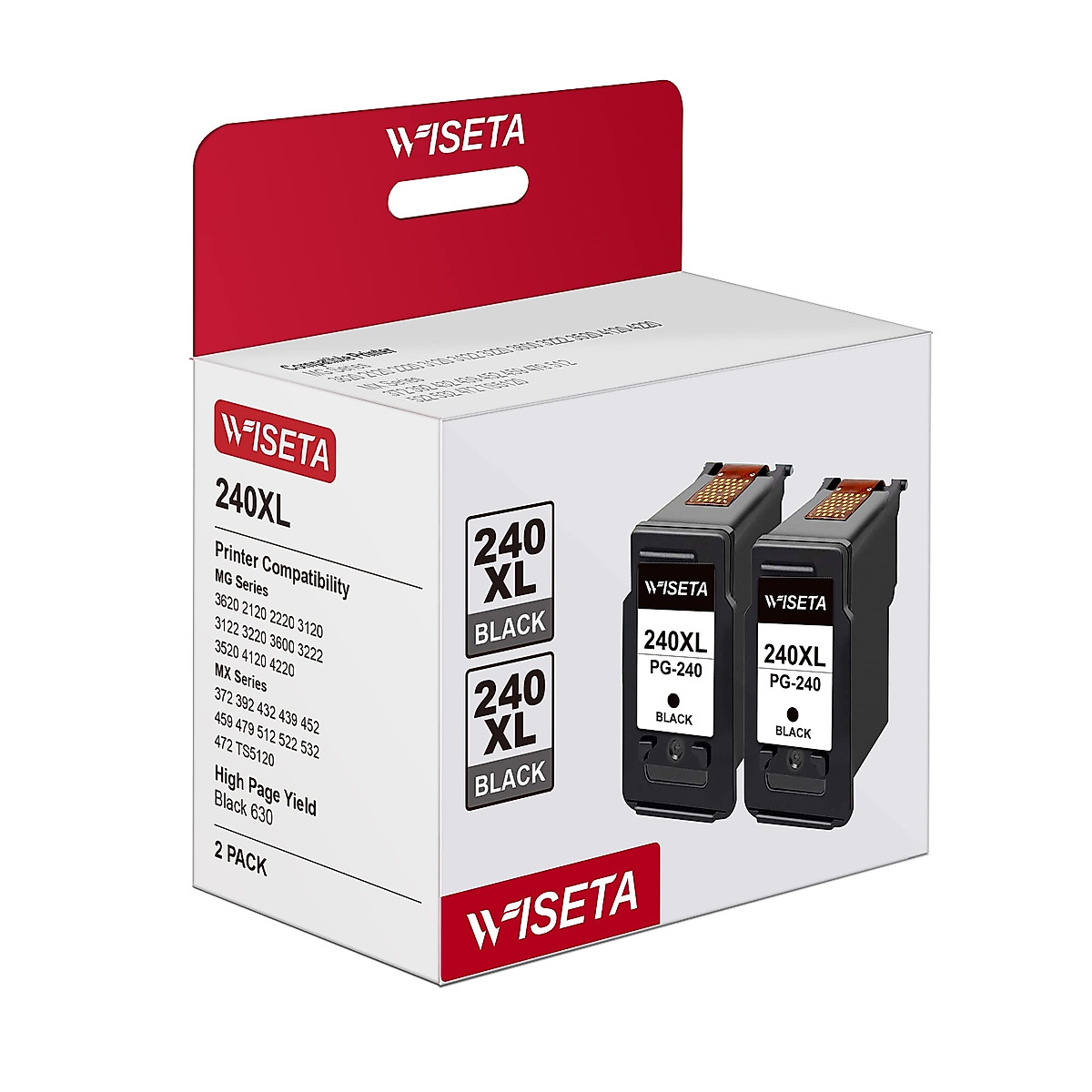 PG-240 XL Black Ink Cartridge Replacement for Canon 240 240XL Remanufactured PG-240XL Ink Compatible to Printer TS5120, MG3620, MG2120, MG3120, MG4120, MG2220, MG3220, MG4220, MG3520, MX472 (2 Black)