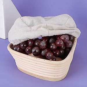 Banneton Proofing Basket, Heart Shaped Rattan Bread Basket with Proofing Liner Cloth for Sourdough Bread Making, Handmade Bread Proofing Basket Brotform Baking Bowl Dough Gifts 7.1 x 6.1 x 3.0in