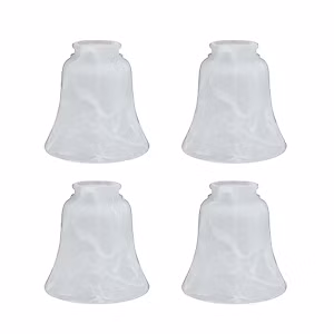 Aspen Creative 23030-4 Transitional Alabaster Bell Shape Ceiling Fan Glass Shade 2-1/8" Fitter, 4-3/4" D x 4-3/4" H, 4 Pack