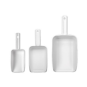 Remco 3 pk Color-Coded Plastic Hand Scoop - BPA-Free, Food-Safe Scooper, Commercial-Grade Utensils, Restaurant and Food Service Supplies, 16, 32, 82 Ounce Sizes, White