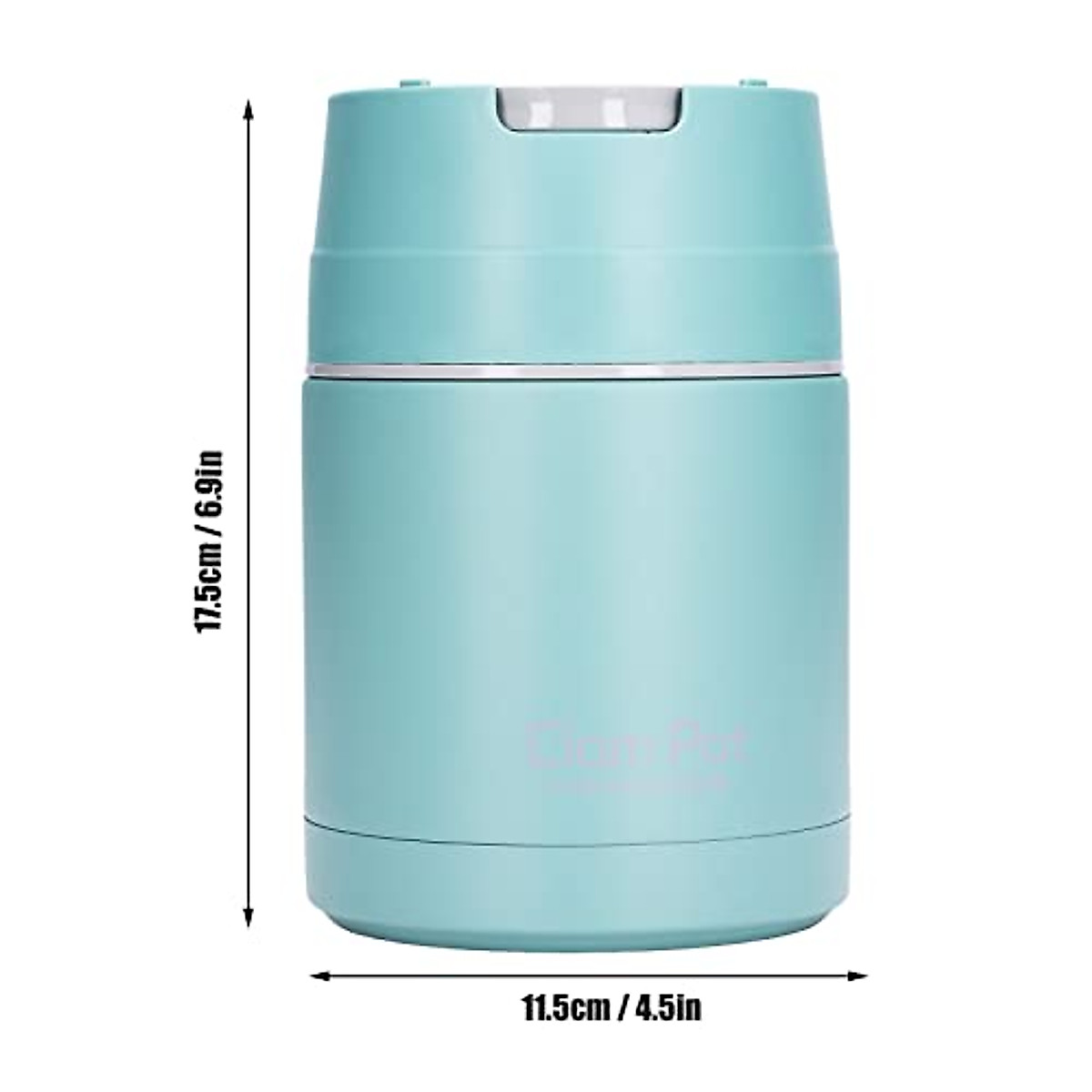 Food Container, Stainless Steel Vacuum Insulated Kids Food Jar Insulated Lunch Container Hot Cold Food with Folding Spoon Carry Handle Thermal Containers for Kids Adult School (Mint Green)