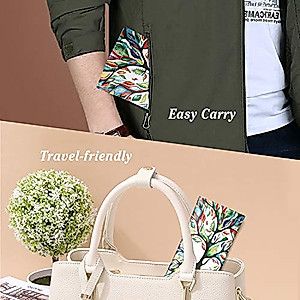 MoKo Squeeze Top Sunglasses Case, (2 Pack) Portable Eyeglass Pouch Sunglass Goggles Soft Case Protective Eyewear Case Bag Glasses Holder for Women with Cleaning Cloth, Black & Lucky Tree