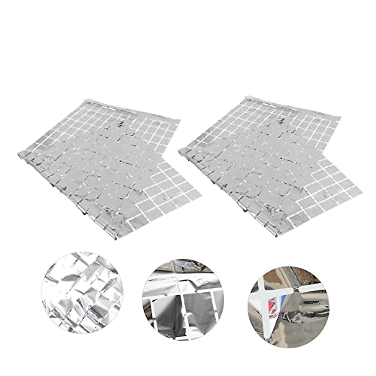 Mikikit 6 pcs Square Tinsel Curtain Pink Decor Blue Decor Gold Curtain Metallic Tinsel Curtains Purple Party Decorations Tinsel Backdrop Wall Tinsel Fringe Curtain Ribbon Christmas Plastic