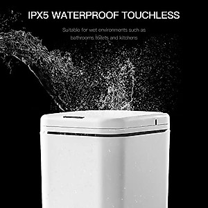 Bathroom Trash Can, 2.8 Gallon Motion Sensor Trash Can,13L Automatic Touchless Garbage Can with Smart Lid, Waterproof Trash Bin, Eletric Waste Bins for Office,Bedroom, Kitchen,Living Room, White