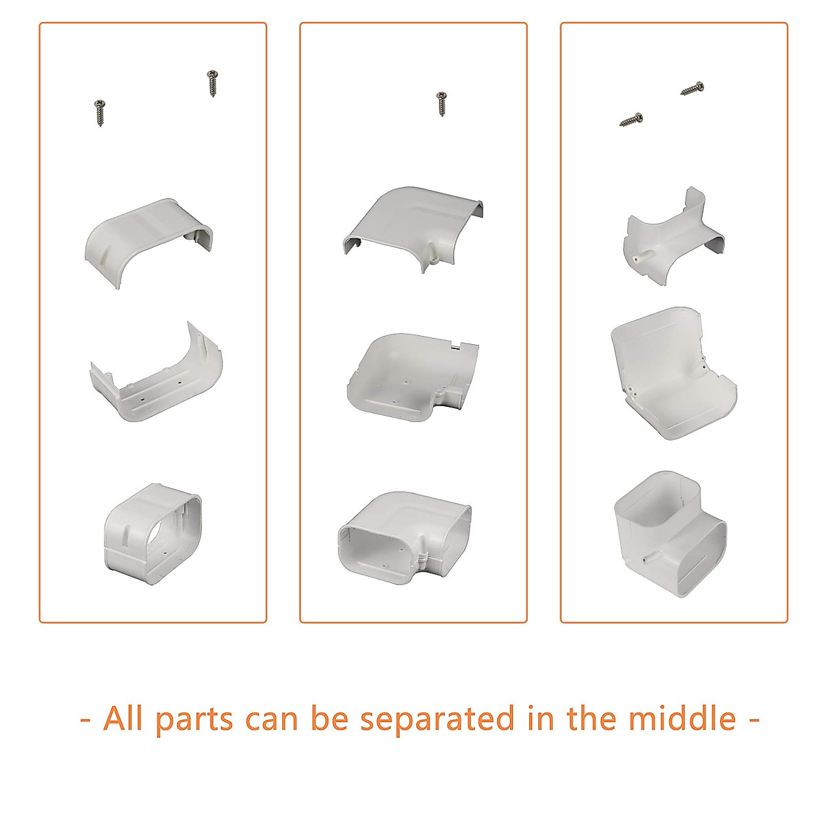 GCGOODS 4in 16.5ft Decorative PVC Line Cover Kit for Ductless Mini Split Air Conditioners, Central AC and Heat Pumps