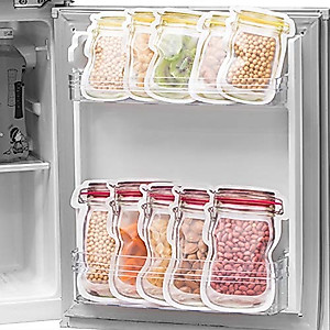 Arssilee Reusable Mason Jar Bottles Bags (20 Counts/500ml x10+ 150ml x 10) kitchen organizer Children's snacks Snacks, bread, cookies, fresh bags Food storage Bags Travel Camping