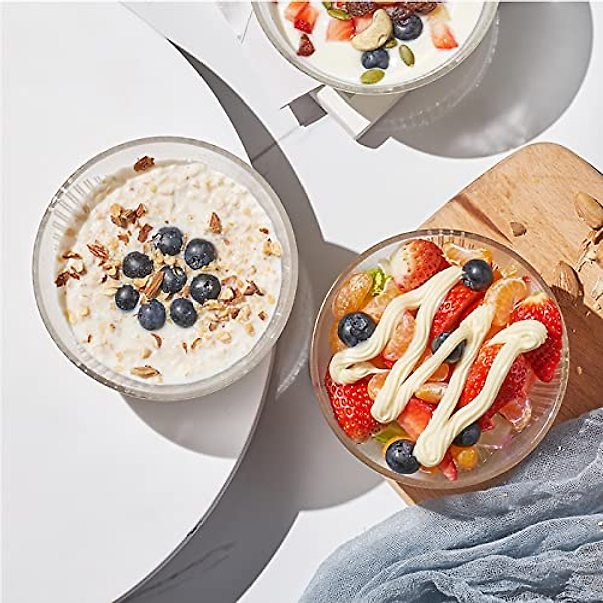 ZEAYEA Set of 12 Glass Bowls, 5 Inch Small Glass Salad Bowls, 11 oz Prep Serving Bowls, Stackable Dessert Candy Bowls for Kitchen Prep, Fruit, Ice Cream, Cereal, Snack, Dips, Nut, Dishwasher Safe