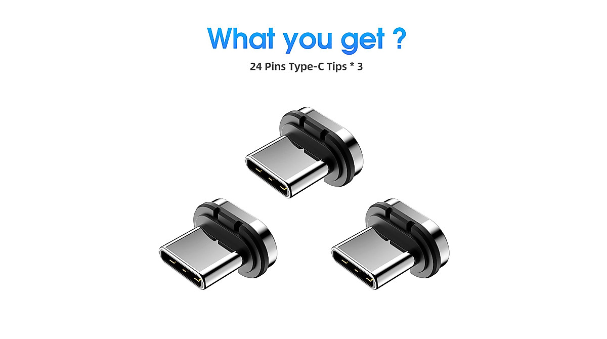 DuHeSin 24-Pin Magnetic USB C Connector Tips - 3 Pack
