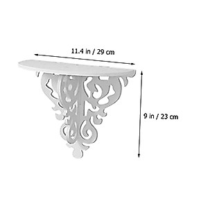 Cabilock 4 pcs Shelf for Art Flower Bracket Household Decor Hanging Nursery Decorative Carving Wall-Mounted Stand Modern Floating Pot Bedroom Office Wall Plant Retro Decoration Flowerpot