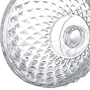 ZOOFOX Set of 6 Glass Dessert Bowls, 12 Oz Glass Ice Cream Sundae Cups with Vintage Diamond Pattern, Footed Dessert Bowl Set for Sundae, Ice Cream, Smoothie, Fruit, Salad, Yogurt, Trifle