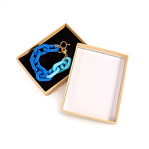 CONRAN KREMIX Hot Pink Bracelet Resin Chain Chunky Acrylic Bracelet For Women Neon Plastic Rainbow Jewelry (Rose)