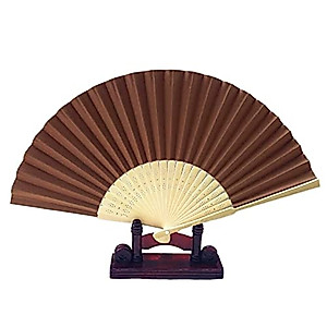 Folding Hand Fan Pattern Folding Dance Wedding Party Lace Silk Folding Hand Held Solid Color Fan веер ручной складной ventilador Decorative Fan (Color : RD)