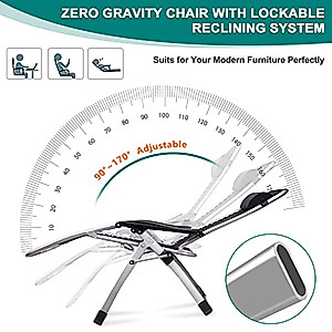Zero Gravity Chair, Lawn Recliner, Reclining Patio Lounger Chair, Folding Portable Chaise with Detachable Soft Cushion, Cup Holder, Headrest