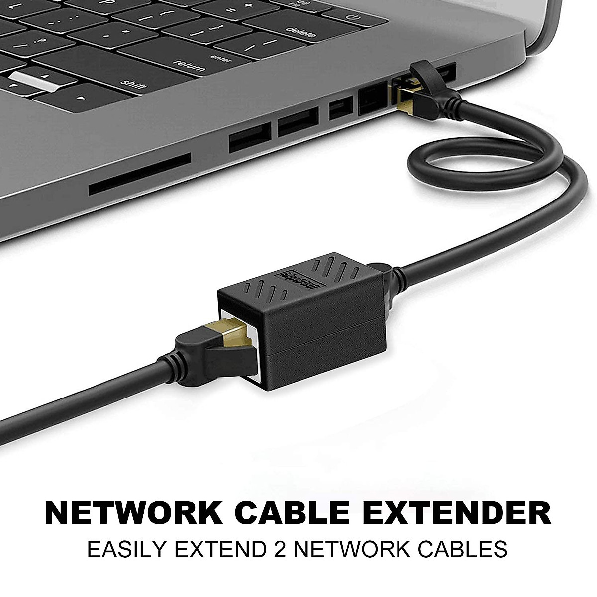 Dingsun RJ45 Coupler Female to Female Ethernet Coupler for Cat7/Cat6/Cat5/Cat5e Network Cable Extender Adapter RJ45 in Line Coupler(1pack, Black)