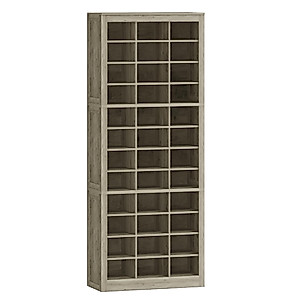 Hzuaneri Shoe Storage Cabinet, 36 Pairs Free Standing Closet Organizer, 8.8 inch Widened Cell Wood Shoe Organizer, 12 Tiers Vertical Space Saving Shoe Rack for Entryway, Bedroom, Greige SR20705B