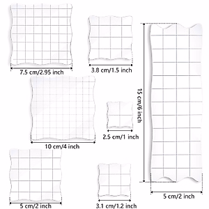 7 Pieces Stamp Blocks Acrylic Clear Stamping Blocks Tools with Grid and Grip, Decorative Stamp Blocks for Scrapbooking Crafts Making, DIY Crafts Ornaments