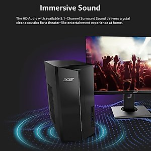 Acer Aspire TC-1780-UA92 Desktop | 13th Gen Intel Core i5-13400 Processor | 8GB 3200MHz DDR4 | 512GB M.2 SSD | SD Card Reader | Intel Wi-Fi 6E AX211 | Windows 11 Home, Black