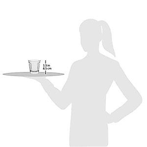 AmazonCommercial Whiskey Rocks Glasses, Fluted Lowball - Set of 8, Clear, 6.7 oz