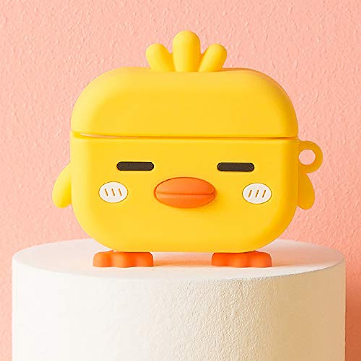 LUVI Compatible with Airpods Pro2 Case Cute Cartoon Lovely Duck Chicken Soft Rubber Silicone Flexible 3D Cover with Hand Strap Support Wireless Charging Luxury Fashion Skin for Airpods Pro2