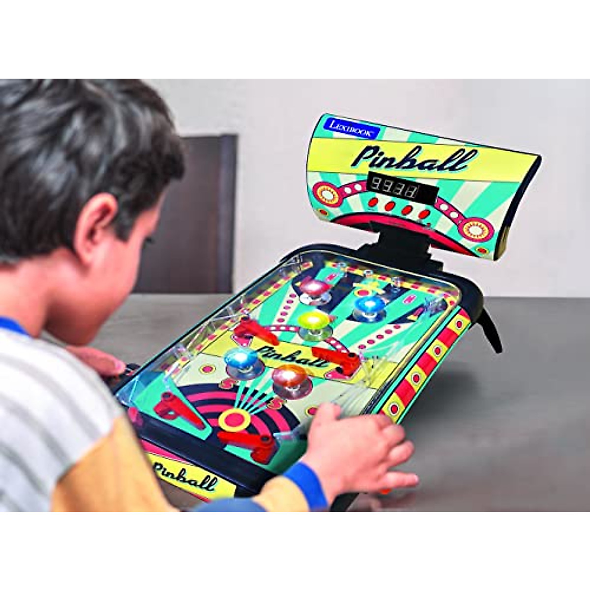 Lexibook Table Electronic Pinball, Action and Reflex Game for Children and Family, LCD Screen, Light and Sound Effects, JG610