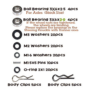 RampCrab Button Head Screws Kit for SCX24 AX24 RC Car, 372Pcs, Come with Tools, Hardened Steel Grade 12.9 Screws, Bearing & Screws with Box for 1/24 RC Car SCX24 C10 Deadbolt JLU Gladiator Bronco