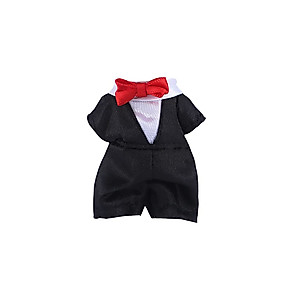 E-TING Wedding Set Beautiful Gown White Bride Dress with Veil and Groom Business Suit Outfit for 3-Inch Figure