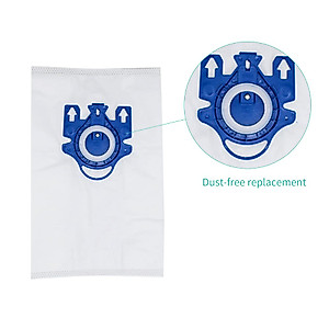 ANBOO Vacuum Cleaner Bags Compatible with Miele Airclean GN 3D Bags Classic C1, Complete C1, C2, C3, S227/S240,S270,S400,S2,S5,S8 Series Canister Vacuum Cleaner (10 Pack Dust Bags + 2 Set Filters)