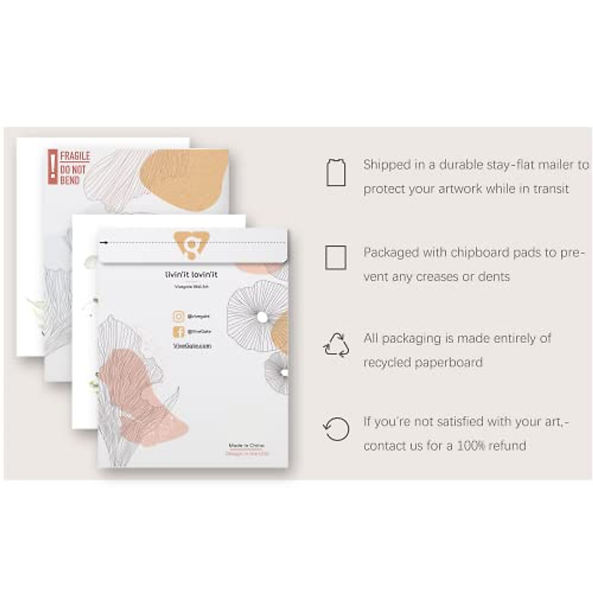 Vivegate Light Botanical Plant Wall Art Prints - Set of 4 Plant Wall Decor Prints Floral Kitchen Flower Leaves Wall Art Boho Leaf Eucalyptus (Medium - 8"X10", Light Green)