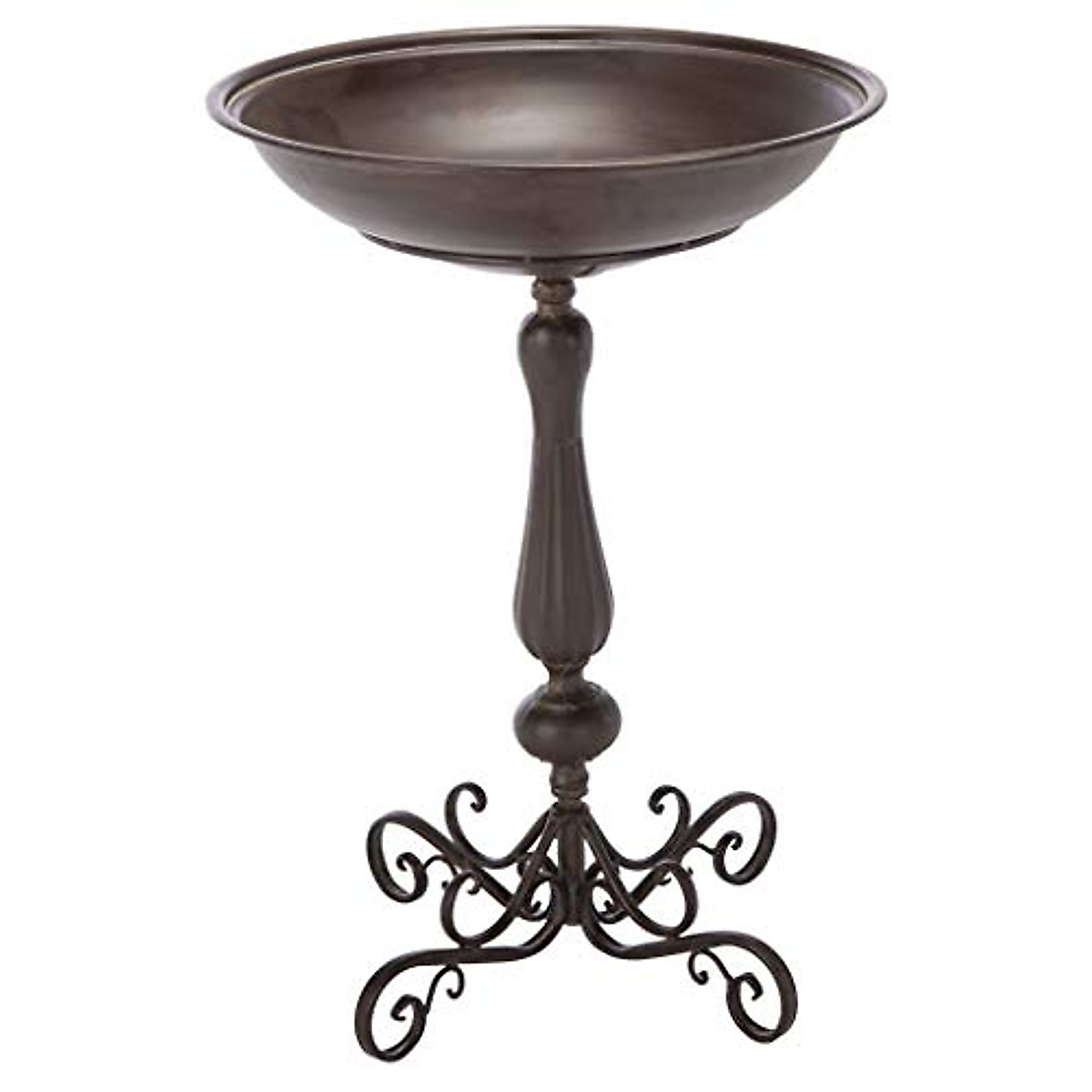 Safavieh Outdoor Collection Orian Rustic Brown Victorian Scroll Iron Garden Patio Backyard Charming Bird Bath PAT5023C