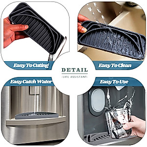 ZHOUYIYI Refrigerator Drip Catcher Tray, Non-slip Cuttable fridge water Dispenser Drip Tray,Fridge Spills Silicone Water Pad Catch Basin for Ge,Whirlpool,Samsung Refrigerator Water& Ice Dispenser