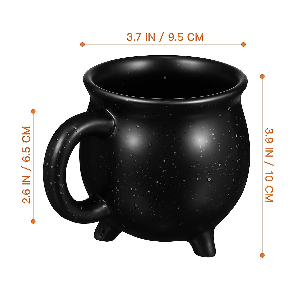 Zerodeko Halloween Witch Brew Cauldron Mug 450ML Ceramic Drinks Serving Mug Black Cauldron Coffee Mug Decorative Drinking Cup Halloween Tabletop Decor