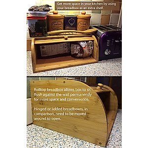 Cookbook People Original Rolltop Bread Box Bamboo Storage Bin