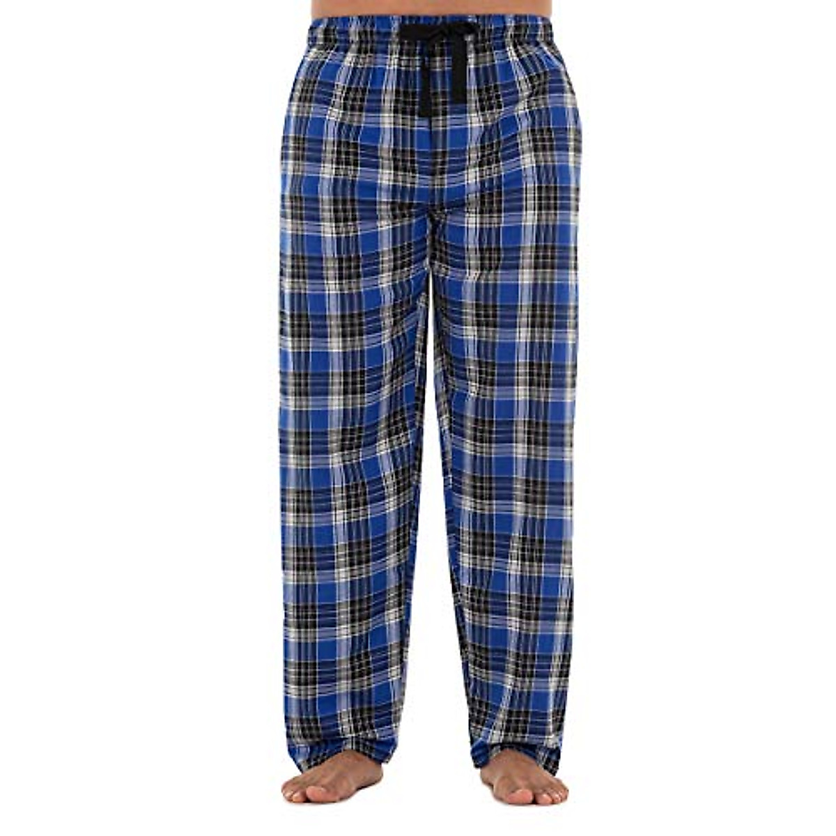 IZOD Men's Poly-Rayon Yarn-dye Woven Sleep Pant Pajama Bottom, Blue Plaid, Large