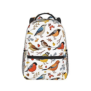 Qurdtt Funny Bird Pattern Backpack Big Capacity Backpack Lightweight Casual Travel Laptop Daypack for Men Women