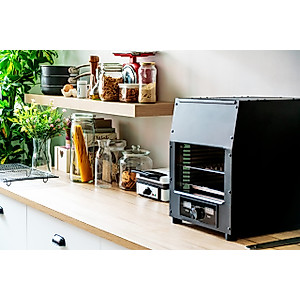 Flame King Scorch Smokeless Infrared Electric Broiler for Indoor Use, Fits on Kitchen Counter, Insulated, Comes with Broiler Tray Black