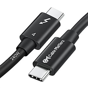 Cable Matters [Intel Certified] 40Gbps Thunderbolt 4 Cable 2.6ft with 8K Video and 240W Charging - 0.8m, Compatible with USB4, Thunderbolt 3 Cable and USB-C
